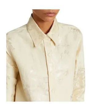 JIL SANDER Floral Jacquard Linen-blend Shirt