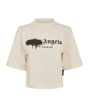 Palm Angels Mockneck Cropped Top - Nude