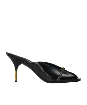 Versace Solid Color Heeled Mules