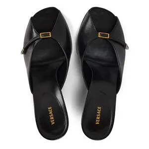 Versace Solid Color Heeled Mules