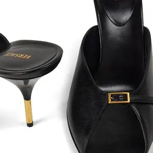 Versace Solid Color Heeled Mules