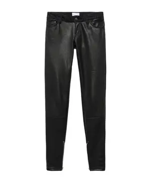 7 For All Mankind Leather-look Zip Ankle Skinny Trousers
