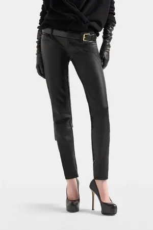 7 For All Mankind Leather-look Zip Ankle Skinny Trousers
