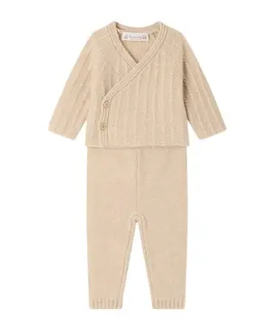 Bonpoint Myrtil Cable-knit Set In Cashmere - Natural