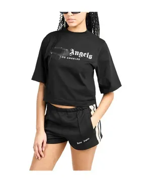 Palm Angels Mock Neck Cropped Top - No