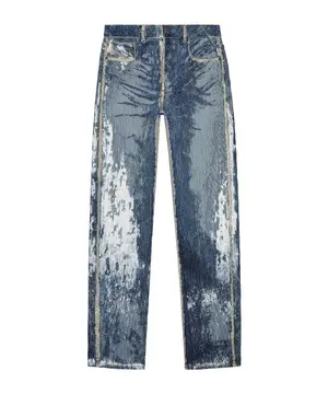 DIESEL® Vintage Printed Straight Leg Jeans