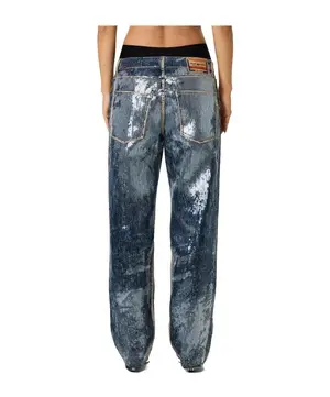 DIESEL® Vintage Printed Straight Leg Jeans