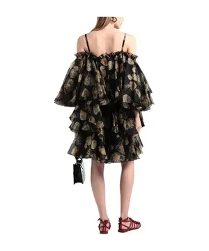 Dolce & Gabbana Tiered Ruffled Cold Shoulder Dress