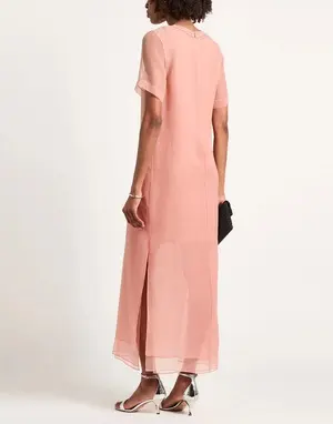 Brunello Cucinelli Short Sleeve Organza Dress