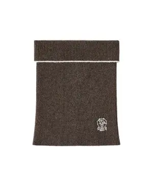 Brunello Cucinelli Ribbed Logo-embroidered Neck Warmer - Brown