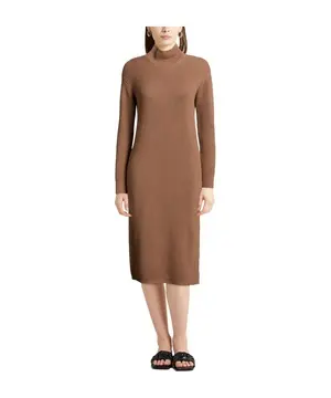Max Mara Solid-color Turtleneck Long-sleeve Knit Dress