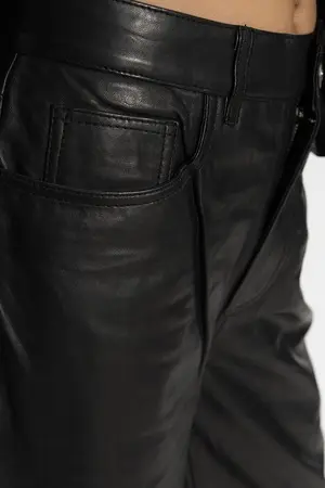 ROTATE BY BIRGER CHRISTENSEN Barrel-leg Leather Pants