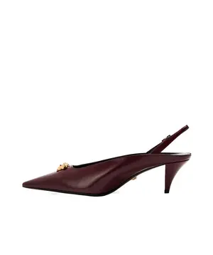 Versace Solid Color Leather Slingbacks
