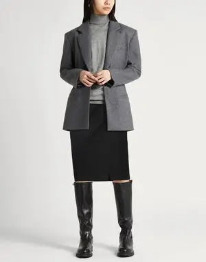 Max Mara Solid Color Elastic Waist Midi Skirt