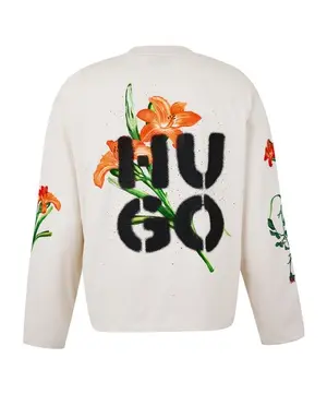 Hugo Boss Offwhite Crewneck Longsleeve Top