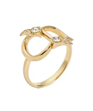 Dior Cd Mini Lily Ring With Crystal Embellishments - Yellow