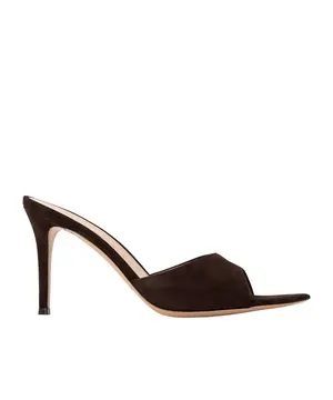 GIANVITO ROSSI Minimalist Heeled Slide Sandals - Black