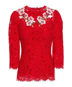 Dolce & Gabbana Minimalist Solid-color Lace Top