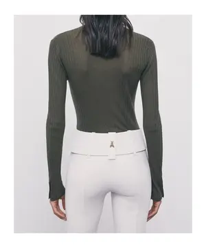 Patrizia Pepe Ribbed Long-sleeve Sweater