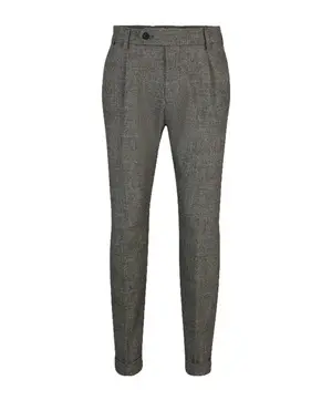 Hugo Boss Plaid Tailored Trousers - Black