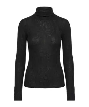 Patrizia Pepe Ribbed-knit Sweater - Black