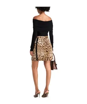 Dolce & Gabbana Leopard Print Umbrella Skirt