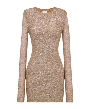 Saint Laurent Sequin Mini Dress In Knit