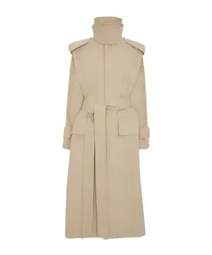 Victoria Beckham Philippa Belted Trench Coat - Beige