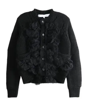 Comme Des Garçons Long-sleeved Cardigan - Black