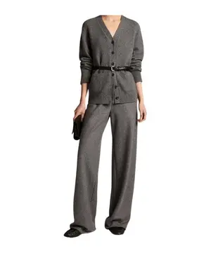 Vince High-waisted Casual Trousers - Medium Hemp Gray