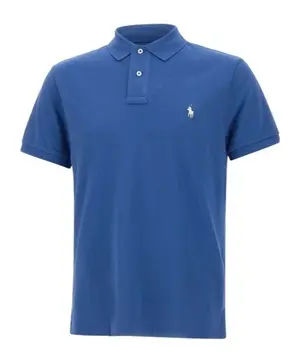 Ralph Lauren Polo Logo-embroidered Straight Hem Polo Shirt - Blue