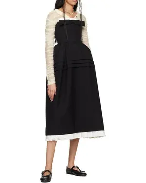 SHUSHU/TONG Two-tone Strapless Midi Dress