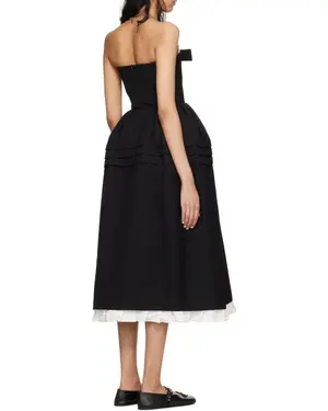 SHUSHU/TONG Two-tone Strapless Midi Dress