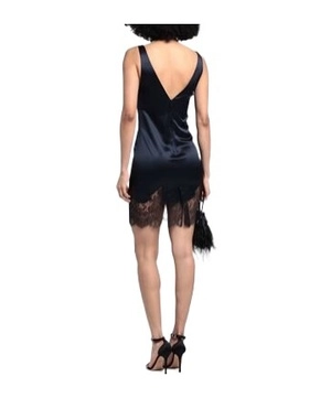 Saint Laurent Two-color Satin Halter Dress