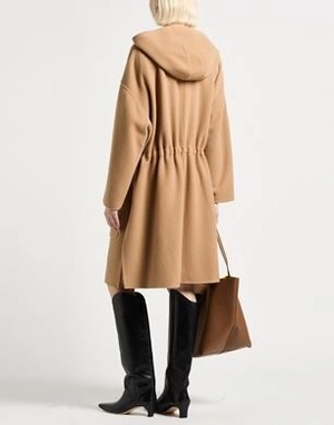 Max Mara Solid Color Long Sleeve Coat With Drawstring Hood