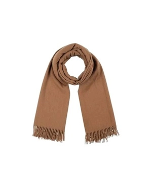 Max Mara Solid Color Fringed Scarf - Brown