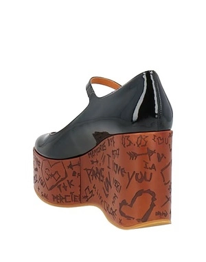 Chloé Patent Leather Mary Jane Platform Wedge Shoes