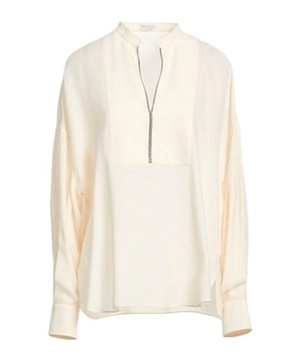 Brunello Cucinelli Long Sleeve V-neck Twill Shirt
