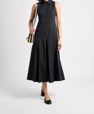 MAXCO. Max&co. Sleeveless Poplin Shirt Dress With Pleated Hem