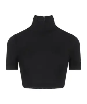 Max Mara Short Sleeve Turtleneck Top