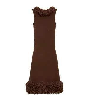 Loewe Wool-blend Mini Dress - Brown