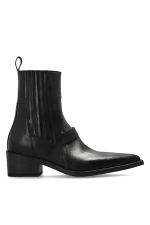 Rick Owens Leather Ankle Boots ‘pointed Sliver