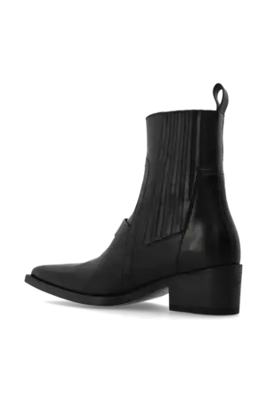 Rick Owens Leather Ankle Boots ‘pointed Sliver