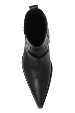 Rick Owens Leather Ankle Boots ‘pointed Sliver