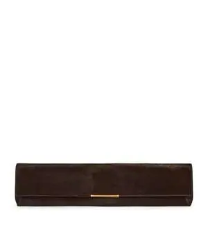 Balmain Long Leather Pony-effect Clutch Bag