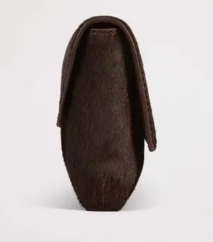 Balmain Long Leather Pony-effect Clutch Bag