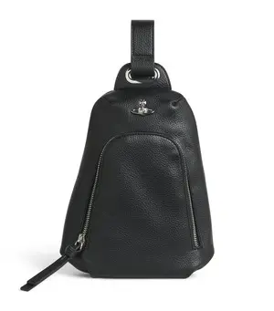 VIVIENNE WESTWOOD Leather Sling Cross-body Bag - Black