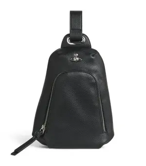 VIVIENNE WESTWOOD Leather Sling Cross-body Bag - Black