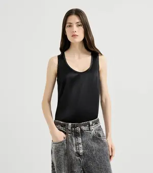 Brunello Cucinelli Stretch-silk Satin Tank Top