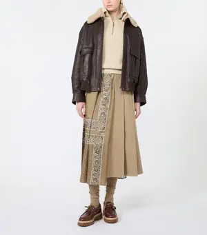 Max Mara Asymmetric Pleated Midi Skirt